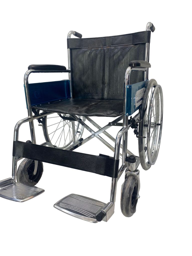 Steel Frame Chrome Plated Manual Wheelchair with Higher Width – Sahara iO